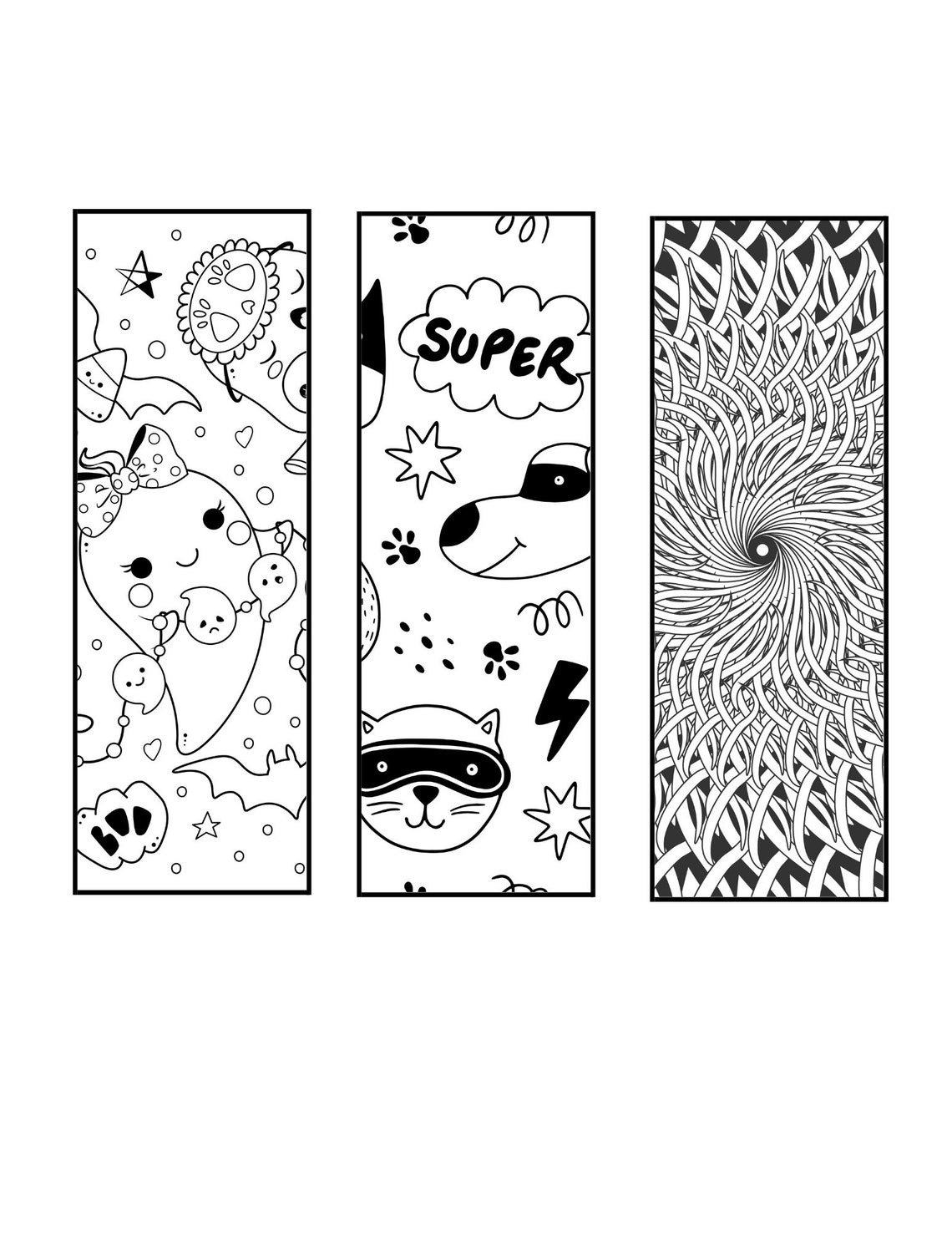 Kids' Printable Bookmark Set 42 Colorful & Fun PDF Designs, Immediate ...