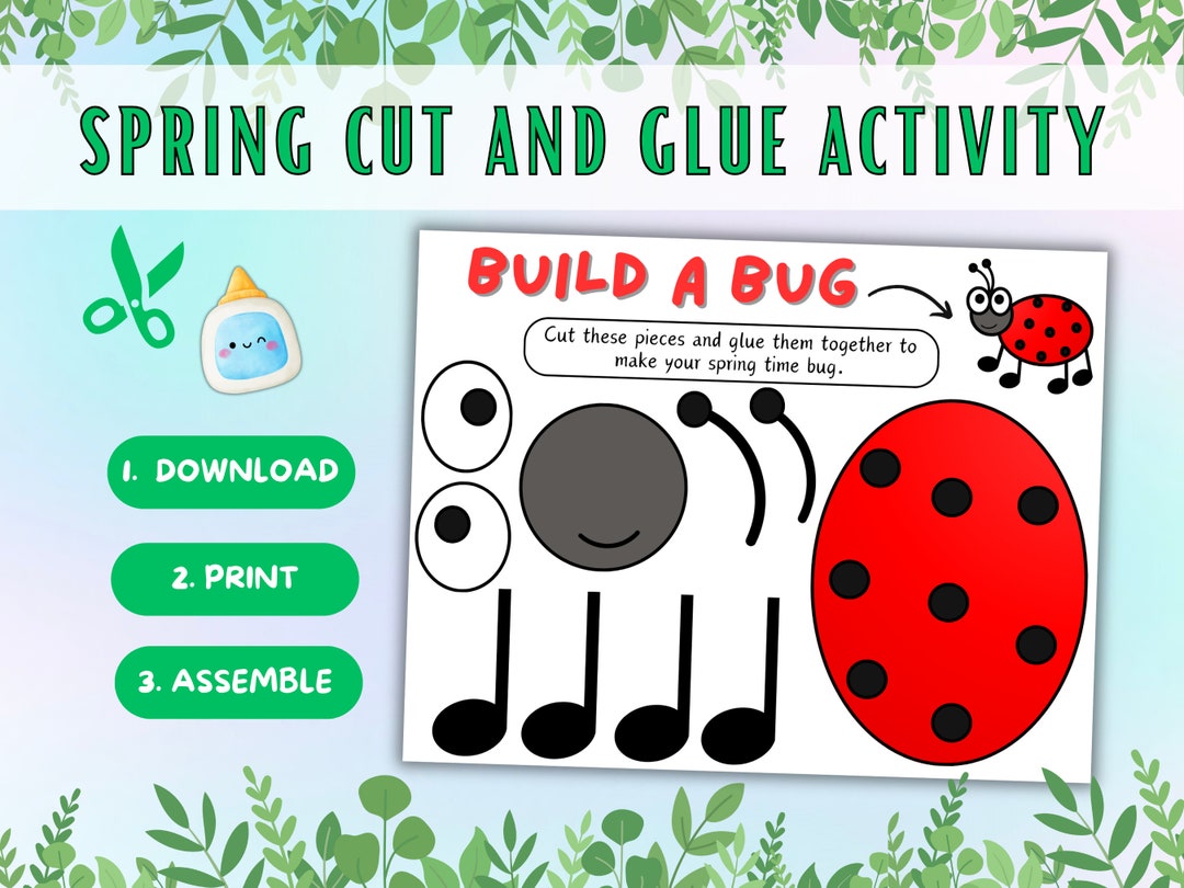 Spring Ladybug Craft Kit PDF DIY Bug Building Activity, Fun Kids Cut ...
