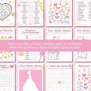 Pink Princess Birthday Party Printable Game Bundle 13 Fun Activities ...