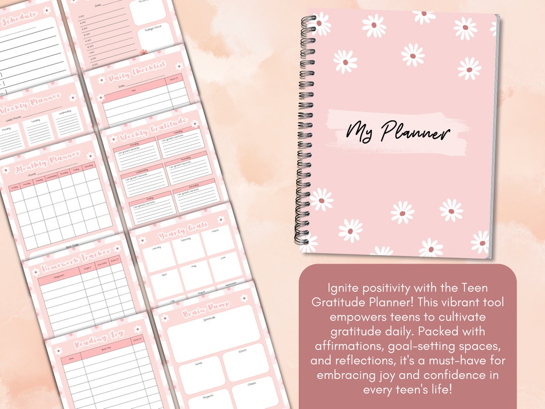 Teen Gratitude Journal & Planner Bundle PDF Daily, Weekly Positivity ...