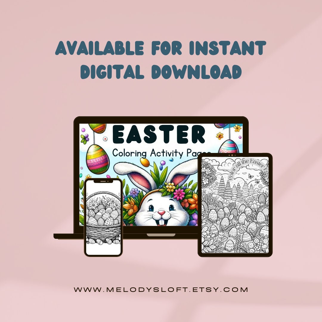 Easter Adventure Coloring Book for Kids: Instant Digital Download of ...