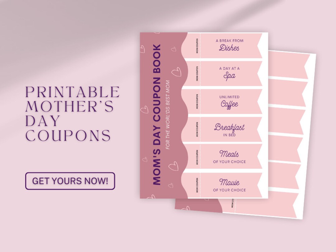 Mother's Day Coupon Book PDF: Customizable Love Coupons for Mom ...