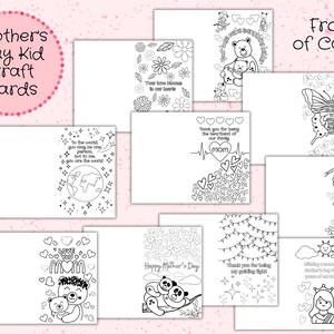 Printable Mother's Day Craft Cards PDF Kids DIY Coloring & Cutout ...