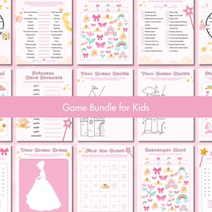 Pink Princess Birthday Party Printable Game Bundle 13 Fun Activities ...