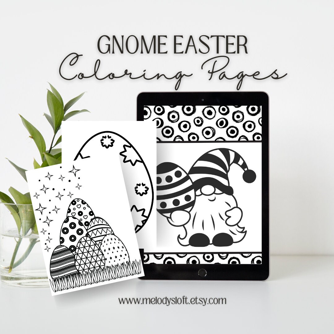 Easter Gnome Coloring Pages Printable: Downloadable PDF for Kids ...