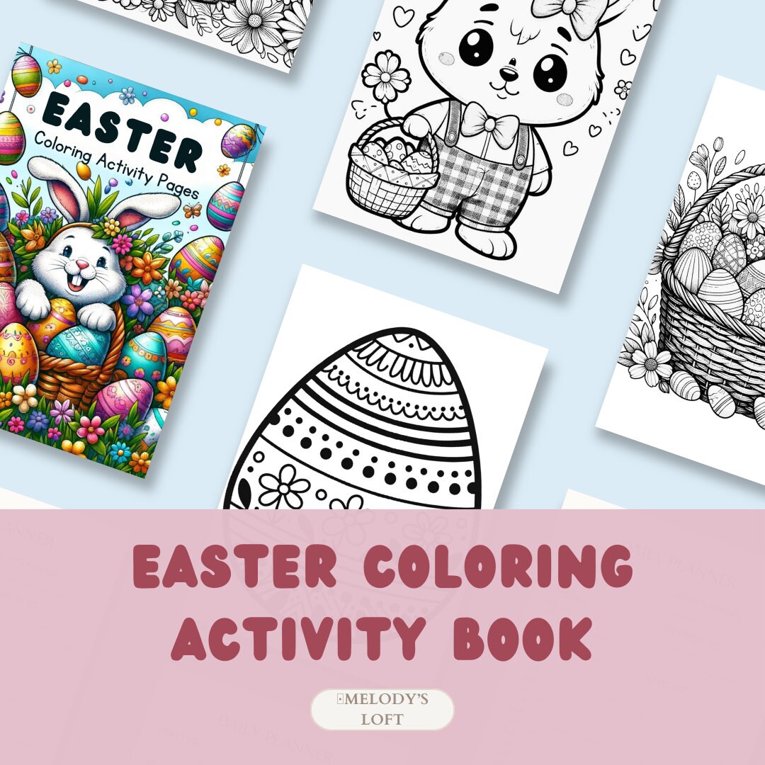 Easter Adventure Coloring Book for Kids: Instant Digital Download of ...