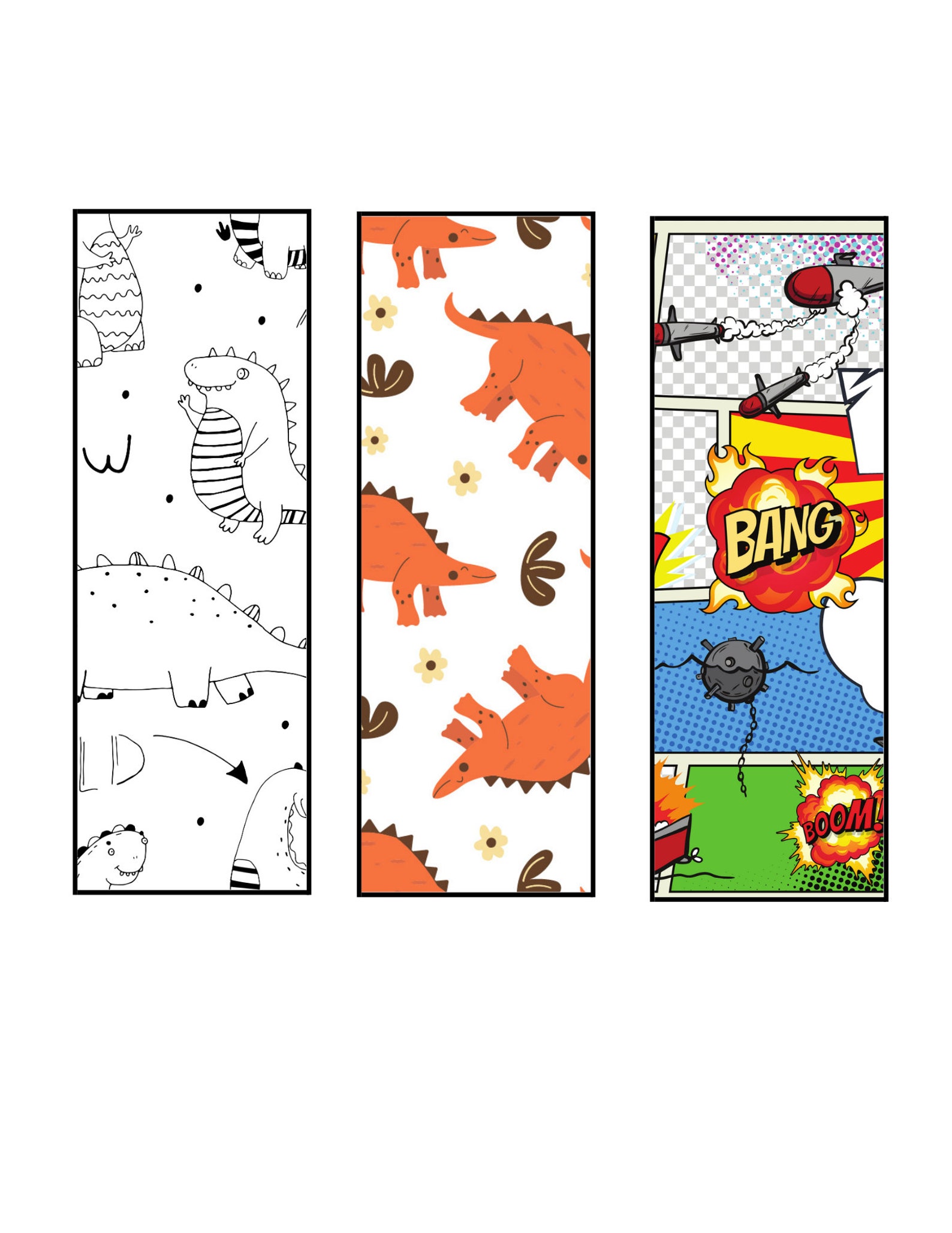 Kids' Printable Bookmark Set 42 Colorful & Fun PDF Designs, Immediate ...