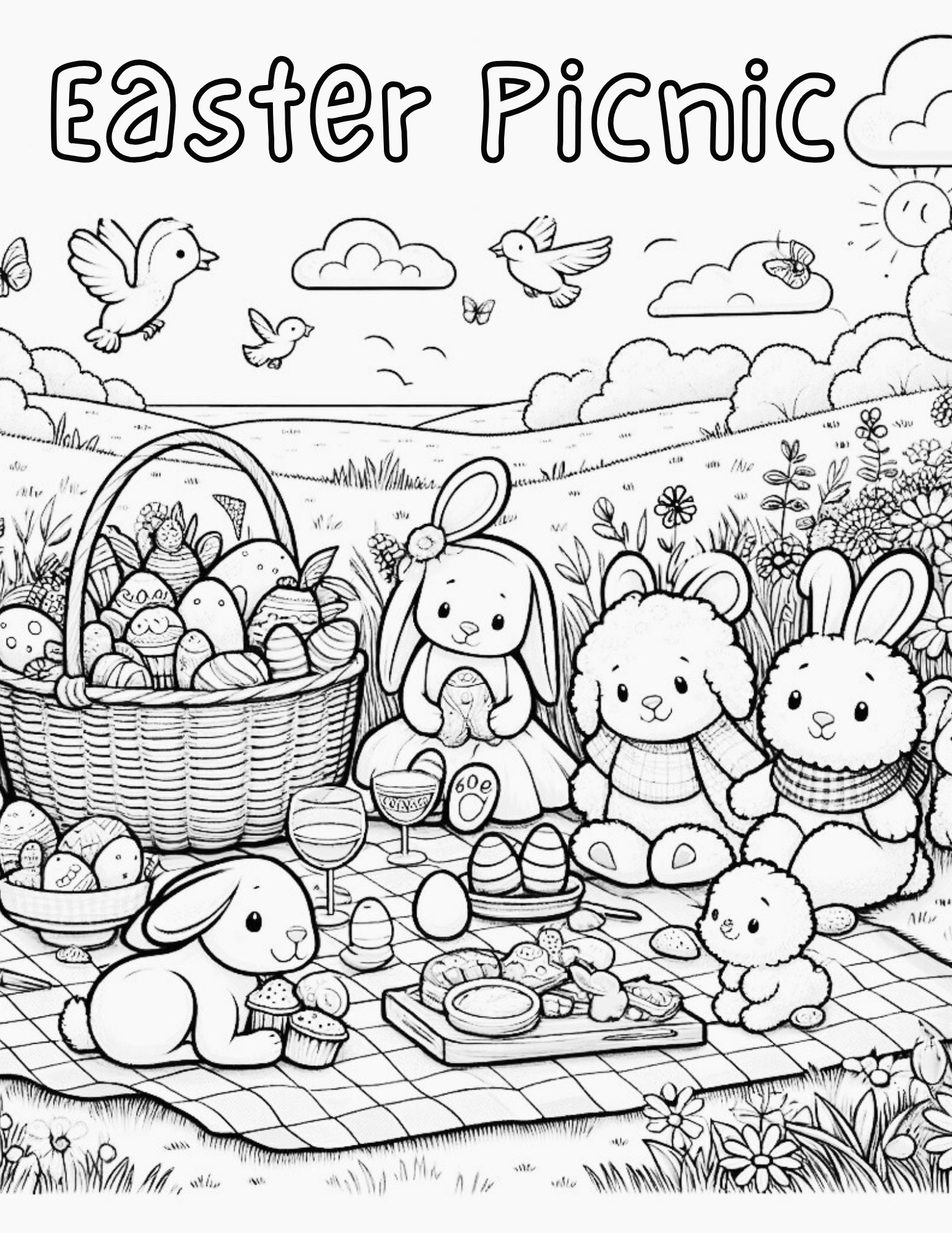 Easter Adventure Coloring Book for Kids: Instant Digital Download of ...