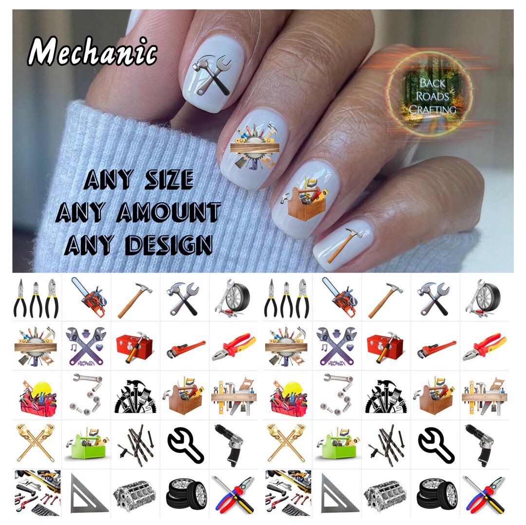 Mechanic Nail Art Waterslide Decals Set of 50 Bonus , Instructions , - Etsy