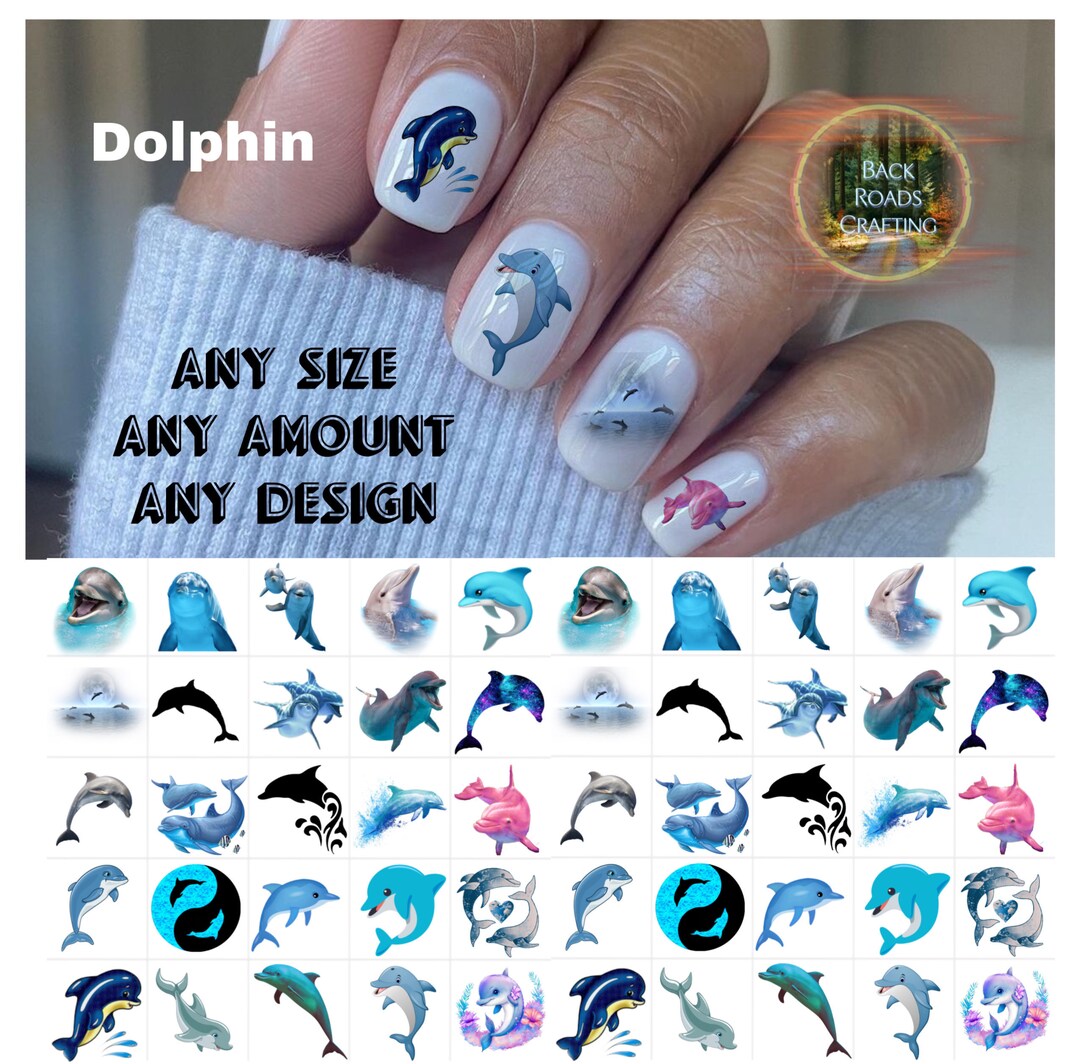 Dolphin Nail Art Waterslide Decal Set of 50 Bonus , Instructions , - Etsy