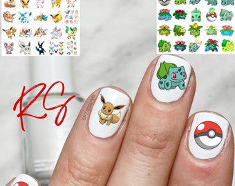 Pokemon Nail Decals Waterslide Decals Nail Stickers - Etsy