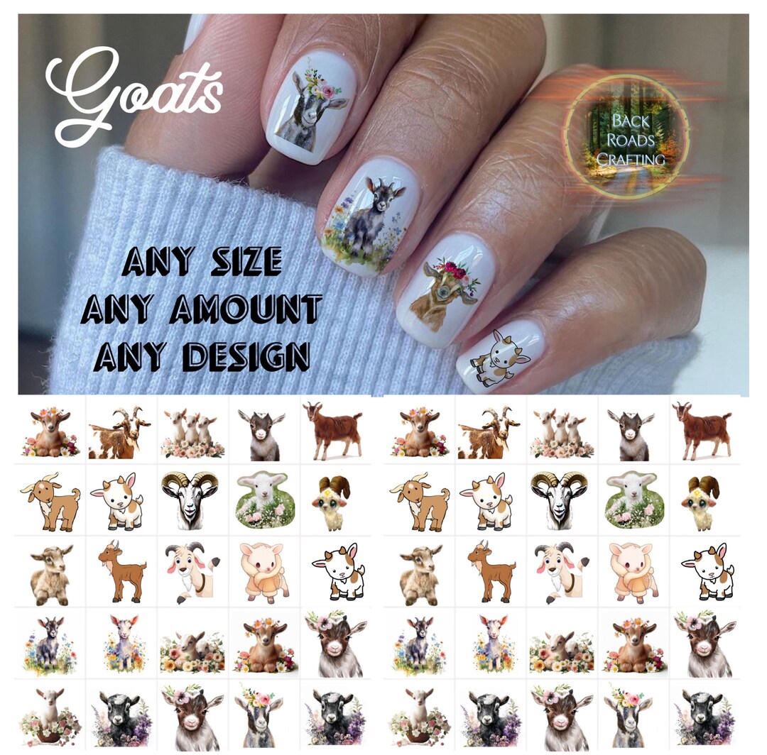 Goats Nail Art Waterslide Decal Stickers Set of 50 Bonus , Free US ...