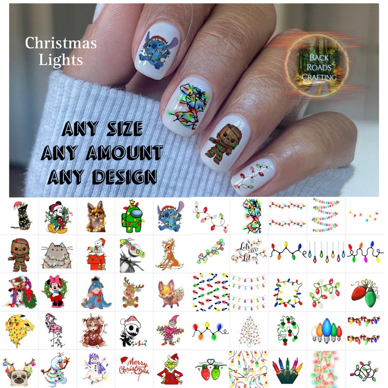 Christmas Nail Decals - Etsy