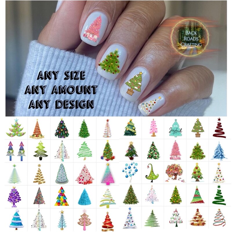 Christmas Nail Stickers - Etsy