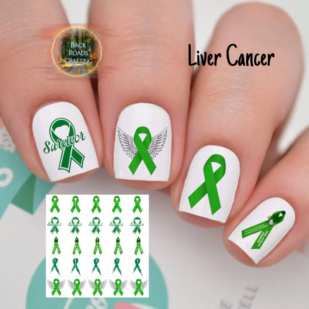 Liver Cancer Nail Art Waterslide Decal Stickers Set of 50 Bonus , Free ...