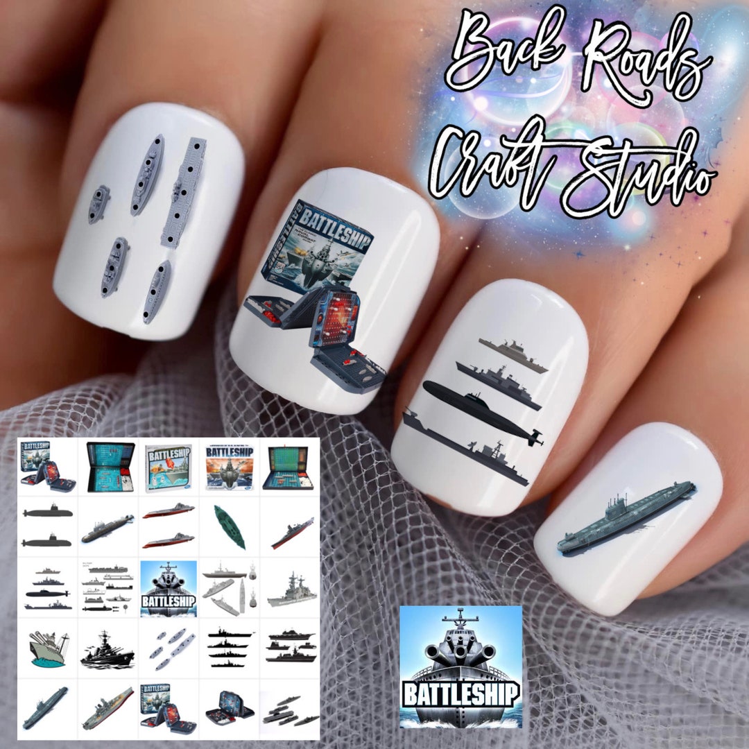 Battleship Nail Art Waterslide Decal Stickers Set of 50 Bonus ...