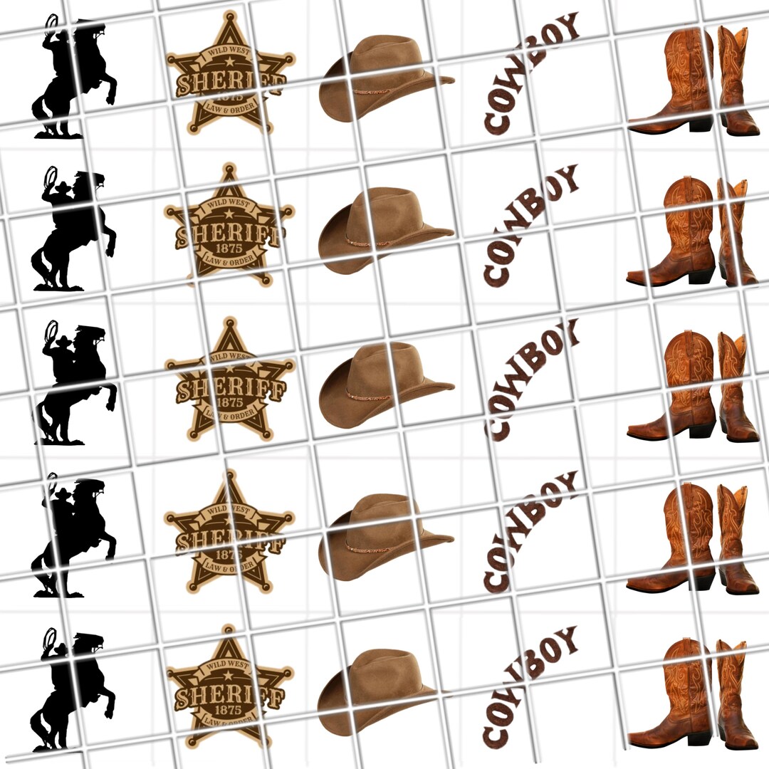 Cowboy Nail Art Waterslide Decal Set of 50 + Bonus, , Instructions - Etsy
