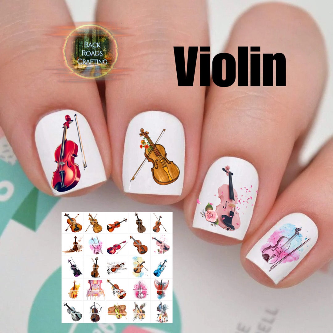 Violin Nail Art Waterslide Decal Stickers Set of 50 Bonus ...