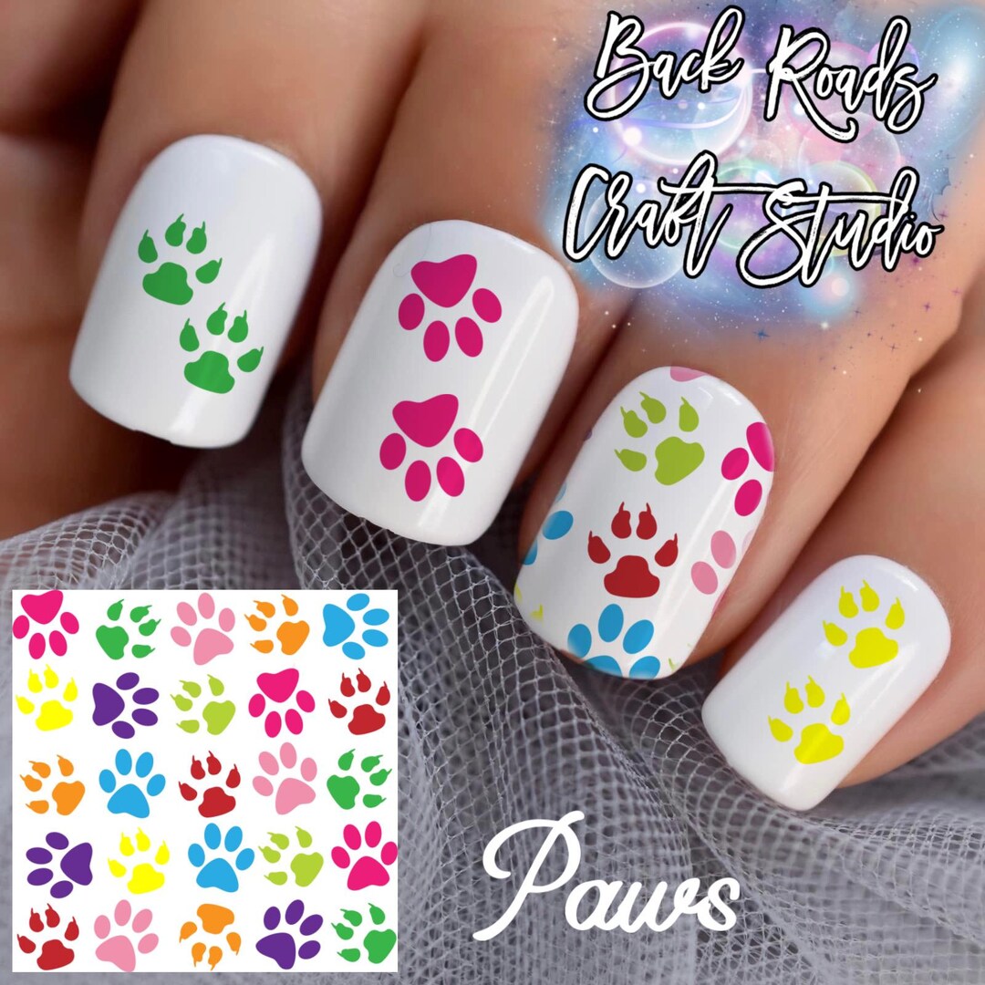 Paws Nail Art Waterslide Decals Set of 50 + Bonus , Instructions , - Etsy