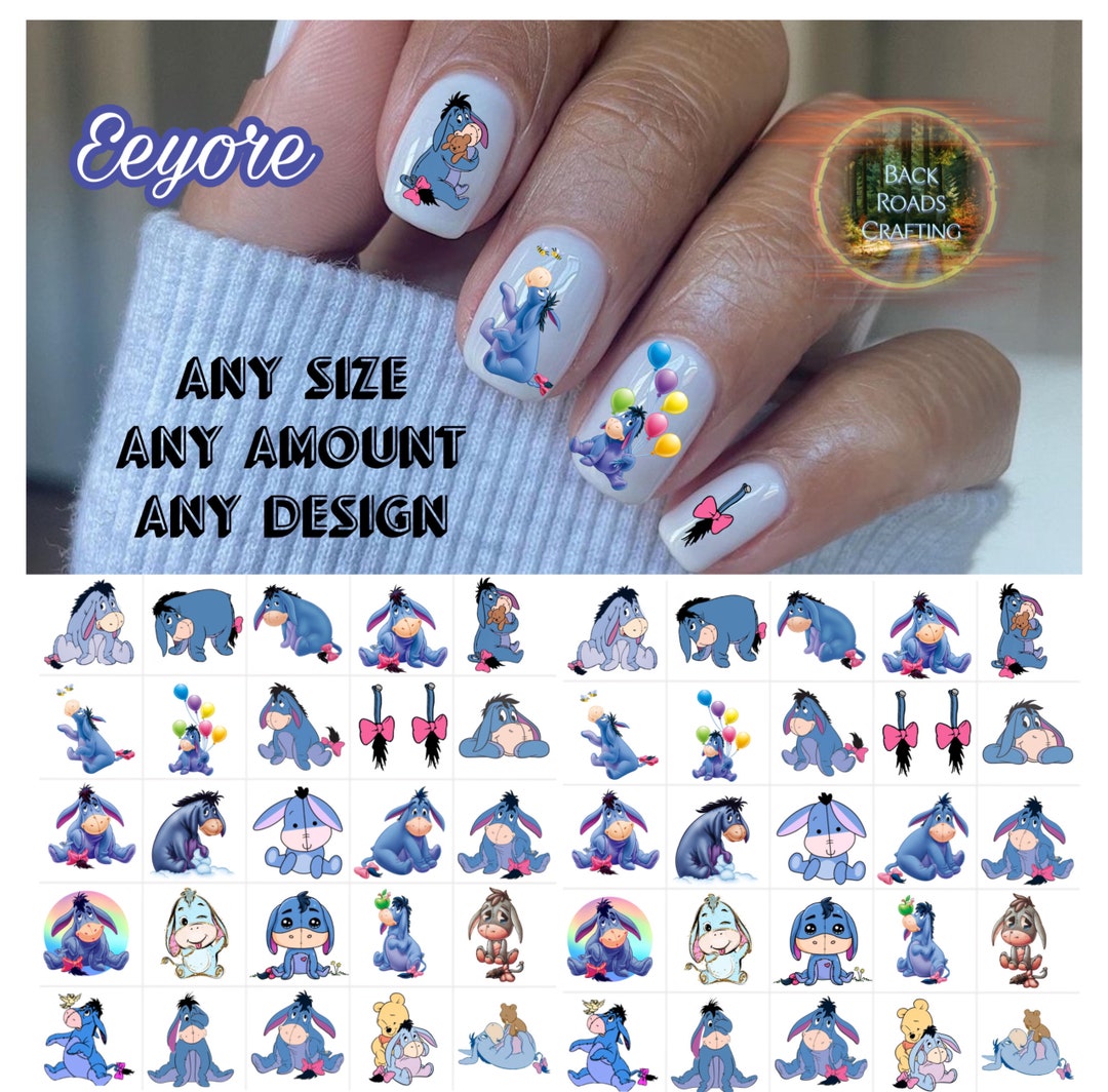 Eeyore Nail Art Waterslide Decals Stickers Set of 50 Bonus - Etsy