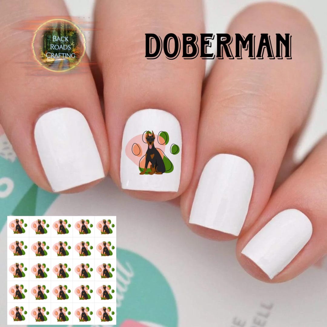 Doberman Nail Art Waterslide Decals Set of 50 Bonus, Instructions, - Etsy