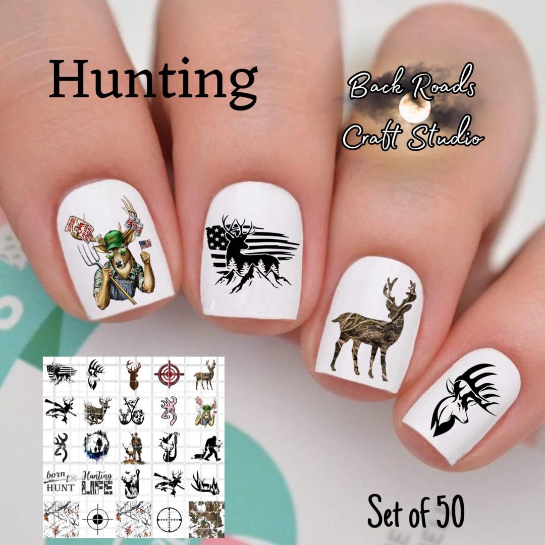 Hunting Nail Art Waterslide Decal Set of 50 Bonus , Instructions , - Etsy