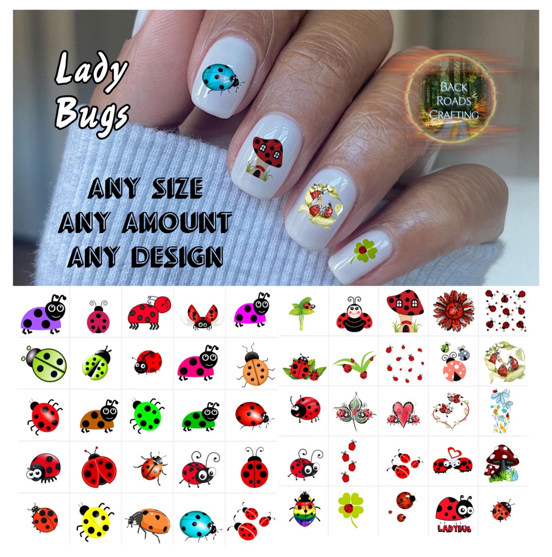 Lady Bugs Nail Art Waterslide Decal Set of 50 Bonus , Instructions , - Etsy
