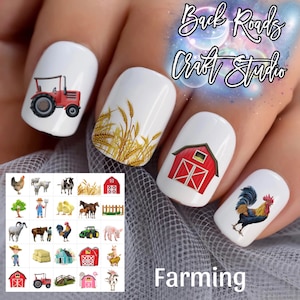 Farm Farmer Farming Nail Art Waterslide Decals Set of 50 + Bonus ...