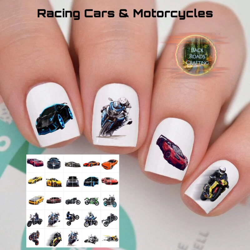 Motorcycle Nails - Etsy