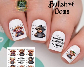 Cows Set of 50 Waterslide Nail Art Decals - Etsy