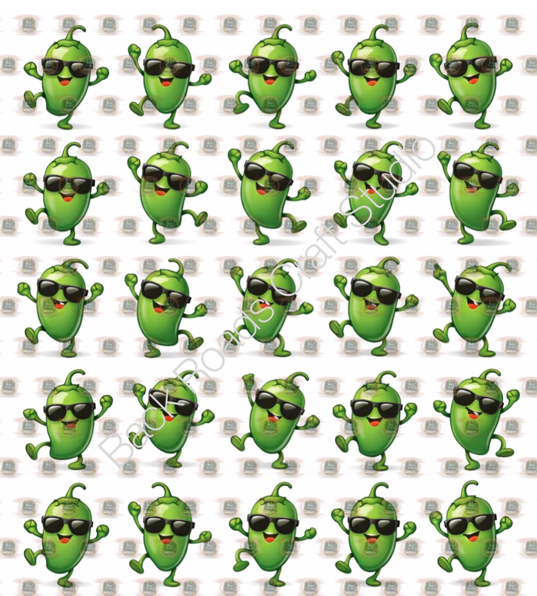 Dancing Jalapeño Nail Art Waterslide Decals Set of 50 + Bonus ...