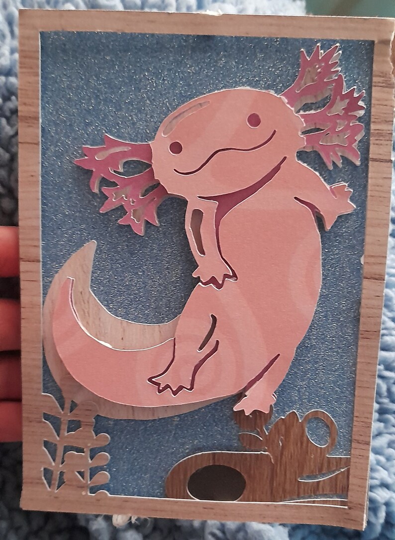 3D Handmade Axolotl Card - Etsy