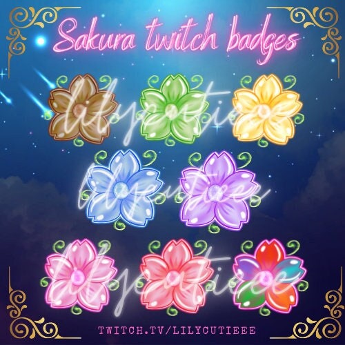 Sakura Twitch Badges - Etsy