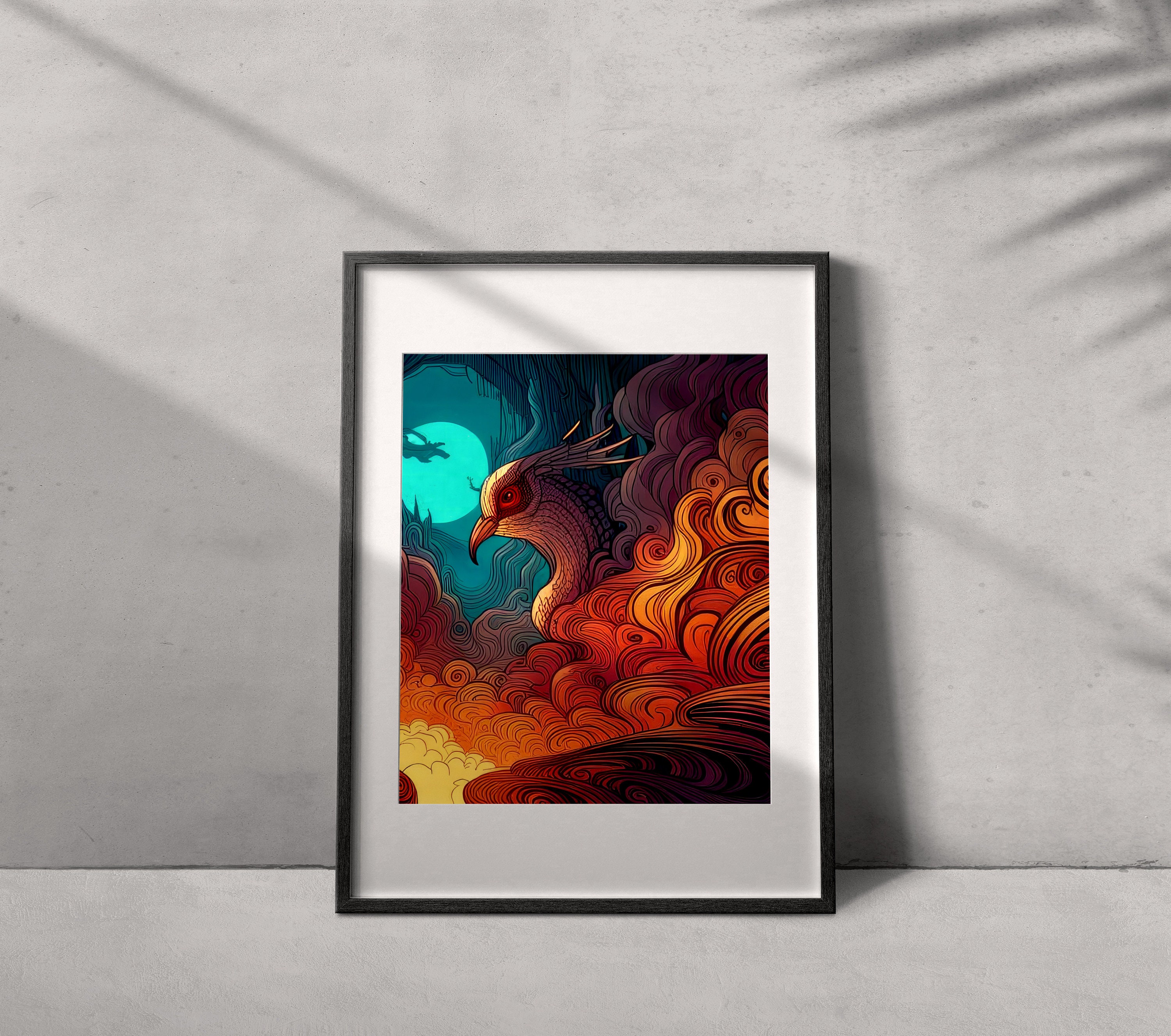 Fiery Phoenix Bird Poster AI Generated Fire Poster - Etsy
