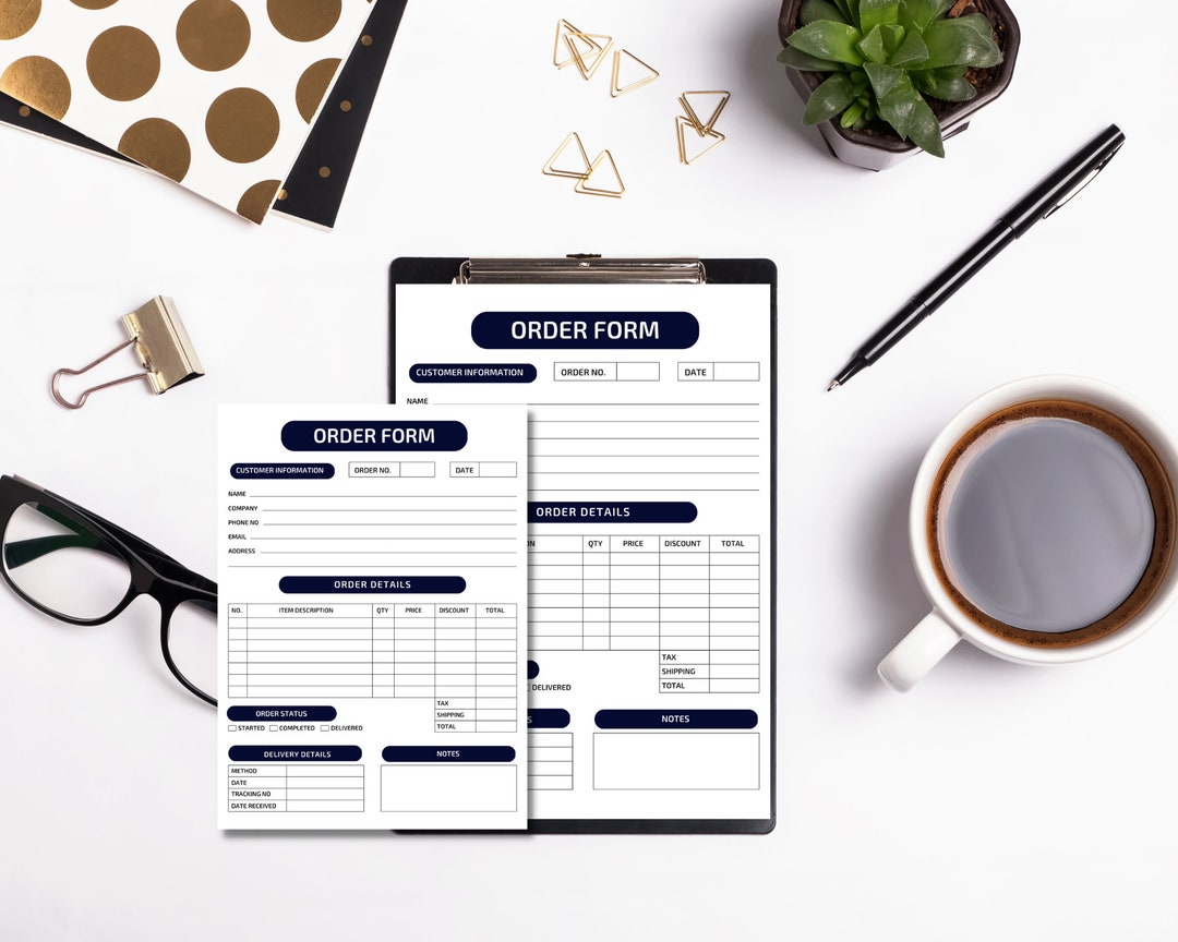 Royal Blue Order Form, Order Form Small Business, Form PDF, Order Form ...