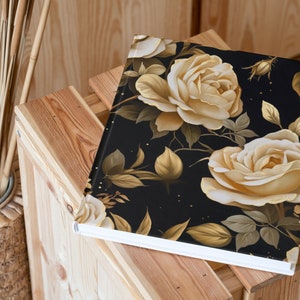 Gold, White Roses Seamless Digital Paper | Digital Paper | Patterned ...
