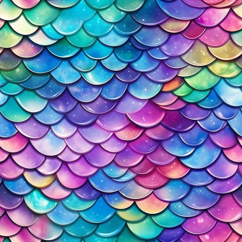 Mermaid Skin Art Seamless Digital Paper | Digital Paper | Patterned ...