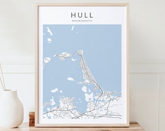 Hull MA Illustrated Map Print - Etsy
