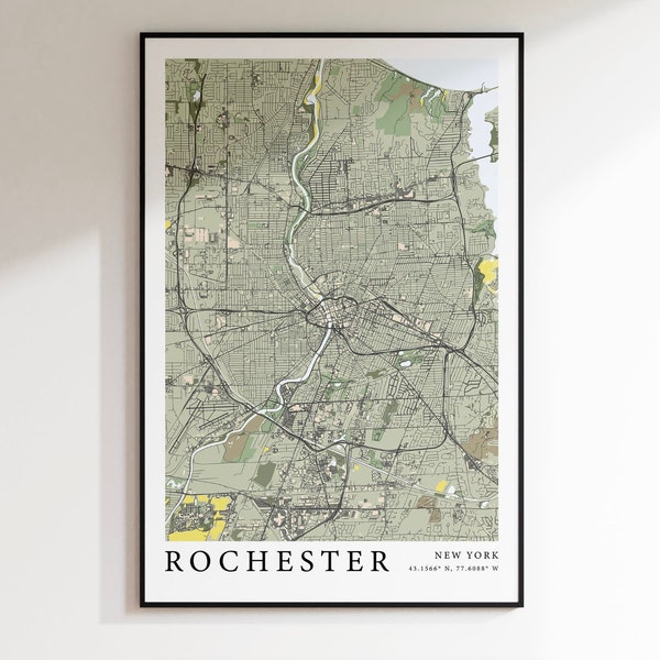 Rochester Map - Etsy