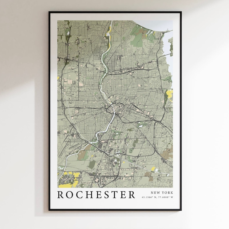 Rochester Map - Etsy