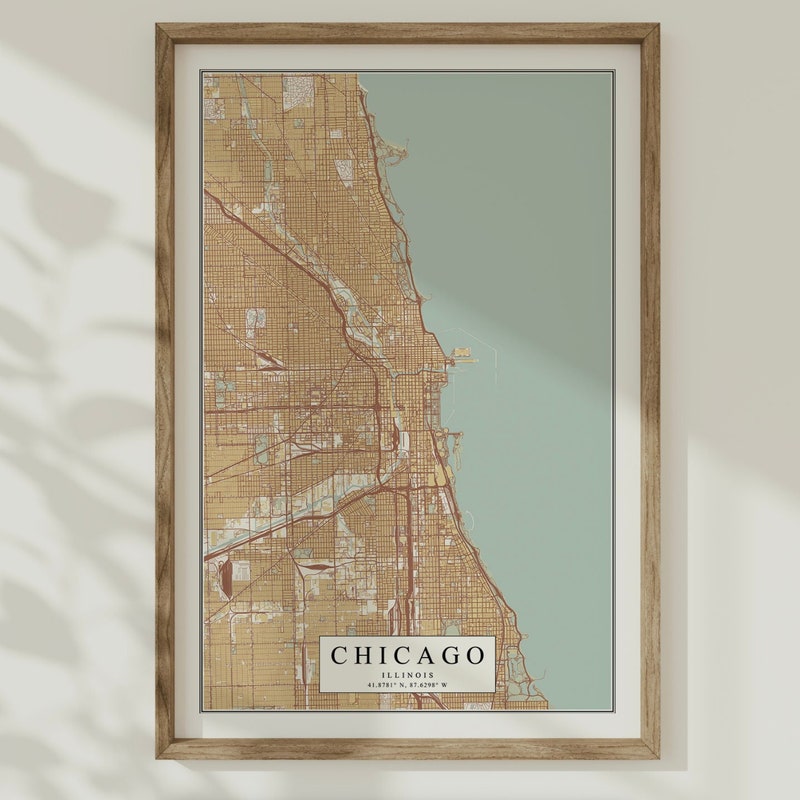 Chicago Map - Etsy