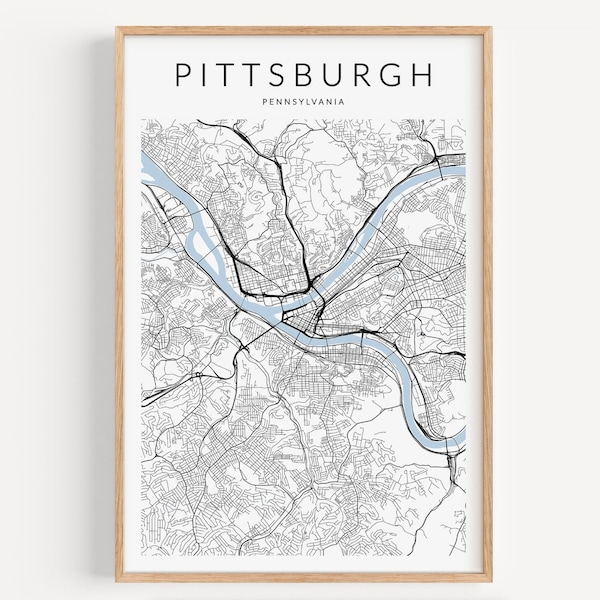 Pittsburgh Map - Etsy