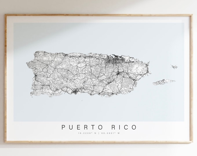 Mapa Topografico De La Isla De Puerto Rico Circa 1886 Rustic ...