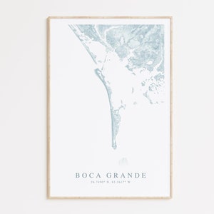 Boca Grande Map Print, Map of Boca Grande Florida, Florida Beach Home ...