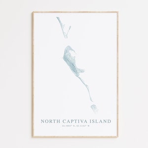 North Captiva Island Map Print, Map of North Captiva Florida, Florida ...