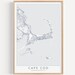 Cape Cod Map Print, Cape Cod Poster Poster, Nantucket Map, Martha's ...