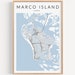Marco Island Map Print, Florida Wall Art, Marco Island FL Poster - Etsy
