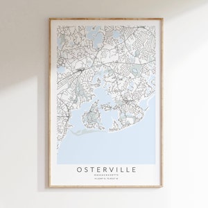 Osterville Massachusetts Map Print, Cape Cod Poster, Map of Osterville ...