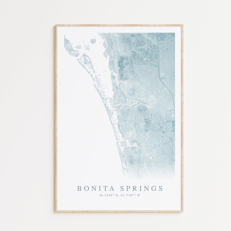 Map of Bonita Springs Florida - Etsy