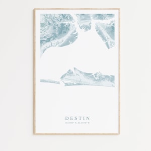 Destin Florida Map Print, Map of Destin Florida, Florida Beach Home ...